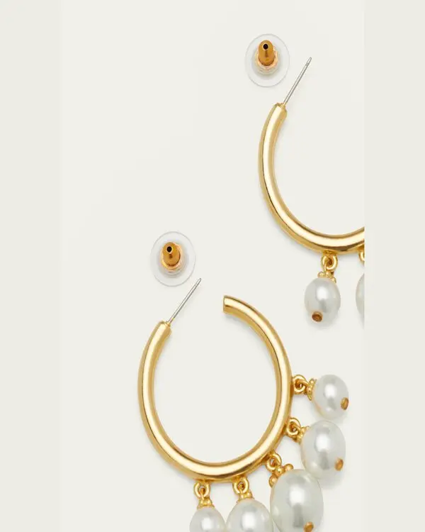 BEN-AMUN Pearly Drop Hoop Earrings