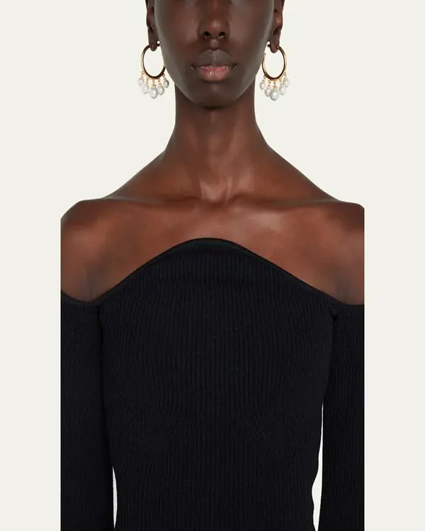 BEN-AMUN Pearly Drop Hoop Earrings