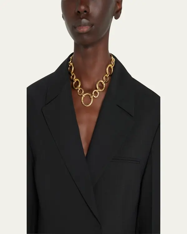 BEN-AMUN Plated Hammered Chain Necklace