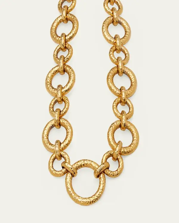BEN-AMUN Plated Hammered Chain Necklace