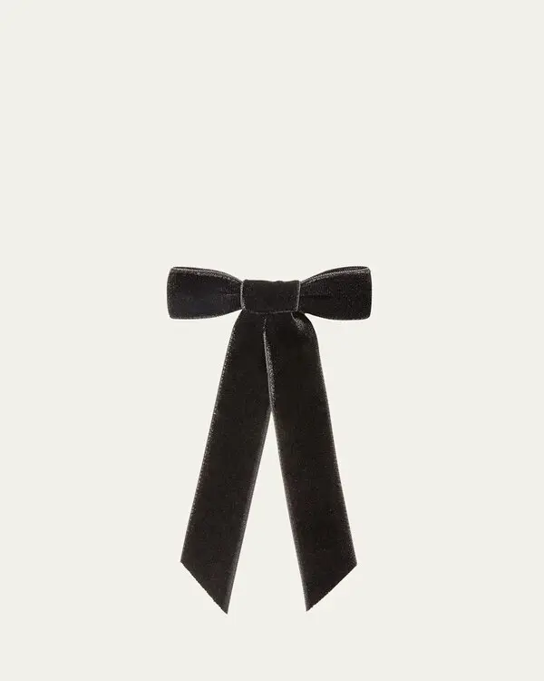 JENNIFER BEHR Velvet Bow Barrette - Black