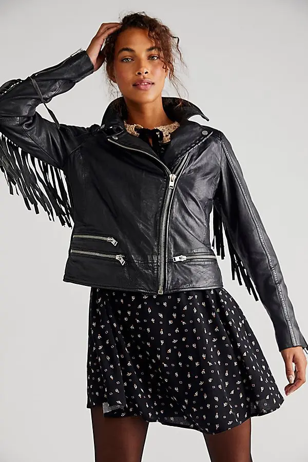 MAURITIUS LEATHER Zoe Fringe Leather Jacket