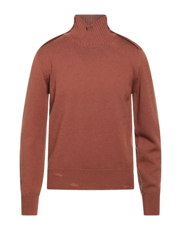 PAOLO PECORA Turtleneck Virgin Wool Sweater - Brown