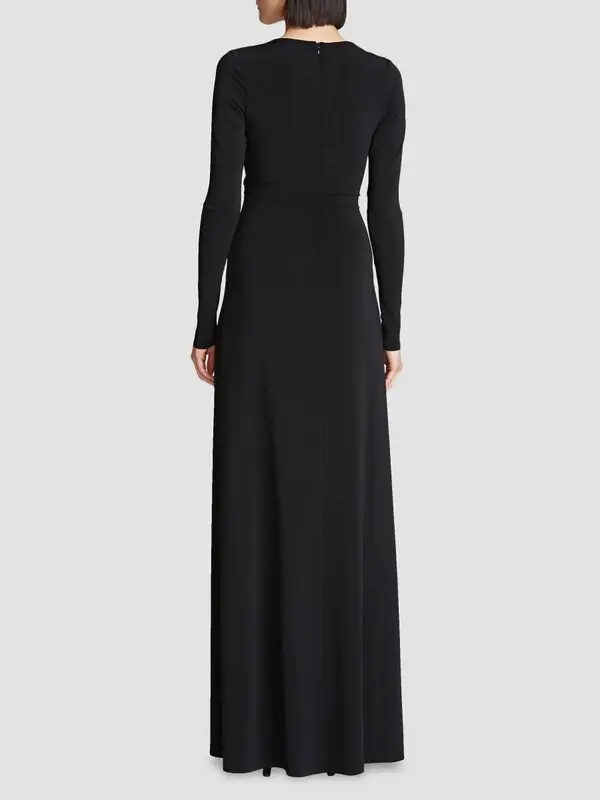 Halston Sydney Ruched Jersey Gown