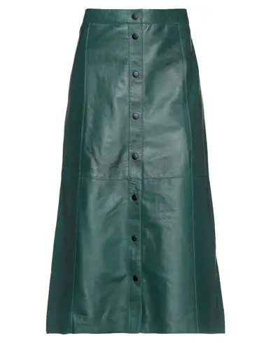 MUUBAA Midi Sheepskin Skirt - Dark Green