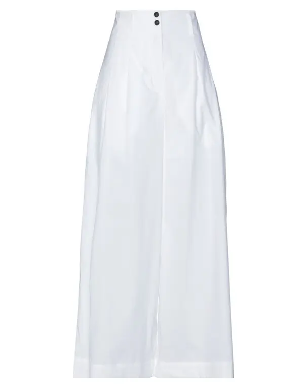 Isabel Benenato Cotton Wide-leg Pants - White