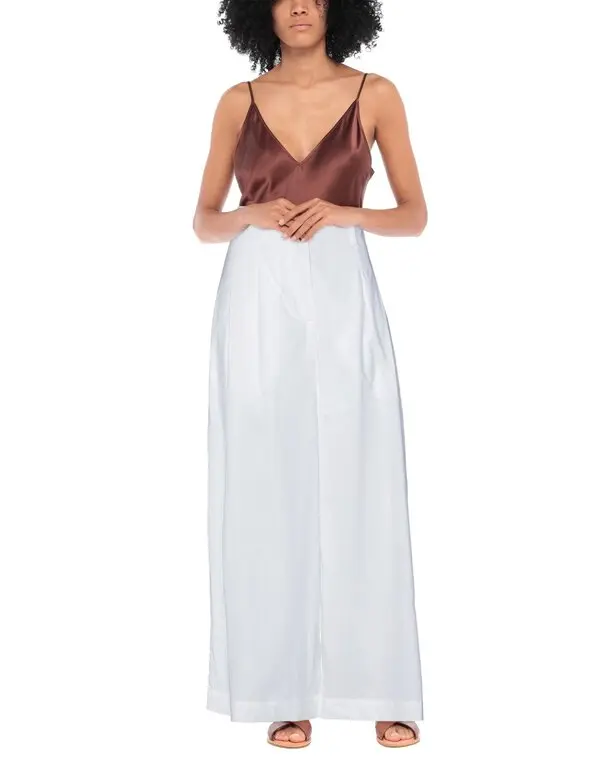 Isabel Benenato Cotton Wide-leg Pants - White