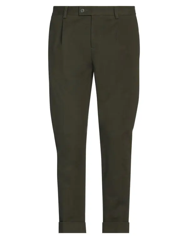 DANIELE ALESSANDRINI Tapered Cropped Casual Pants - Military Green