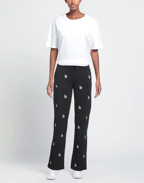 Red Valentino Wide-leg Fleece Pants - Black
