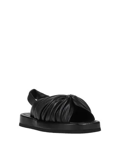 STRATEGIA Leather Slingback Sandals - Black