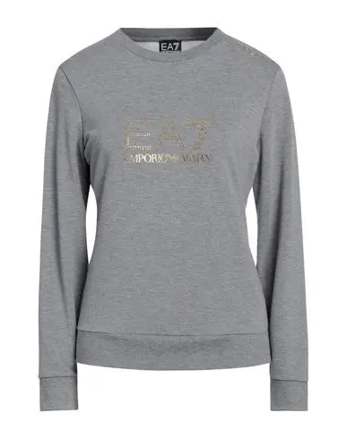 EA7 French Terry Sweatshirt With Appliqués - Grey