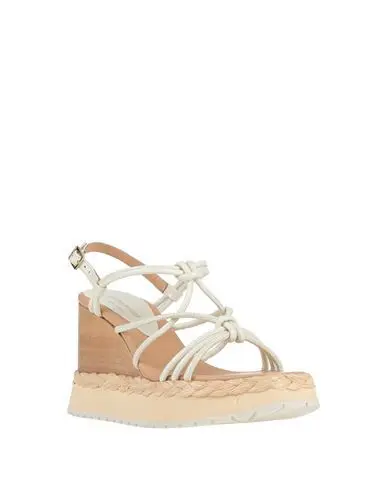PALOMA BARCELO Leather Wedge Sandals - White