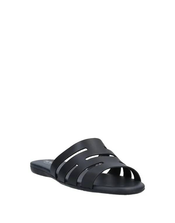 Hogan Leather Slide Sandals