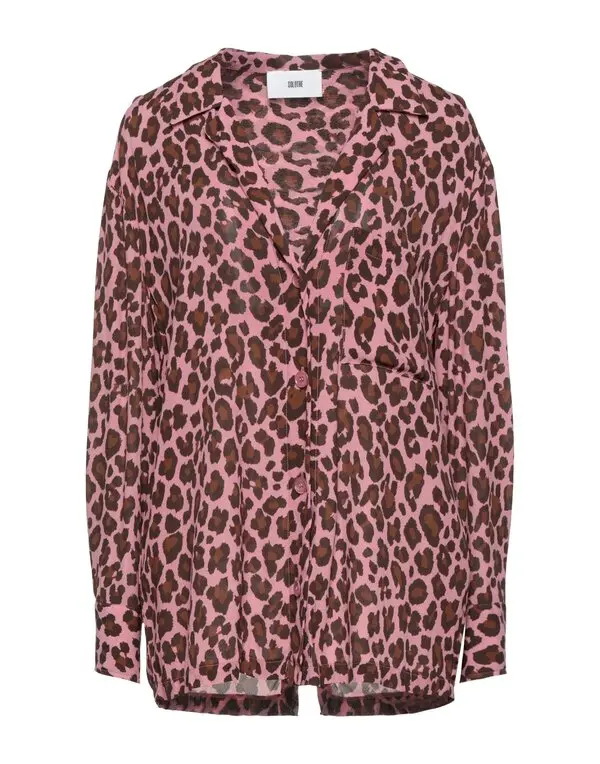 SOLOTRE Leopard-print Satin Shirt