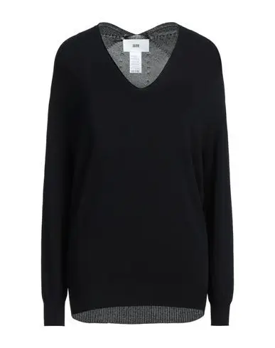 SOLOTRE Knitted V-neck Sweater - Black