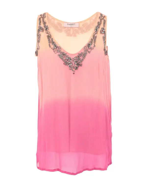 TWINSET Tie-dyed Top With Crystal And Bead Embellishments