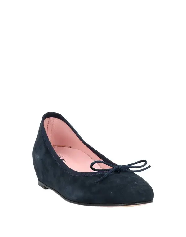 POLLINI Suede Wedge Pumps With Bow Detailing