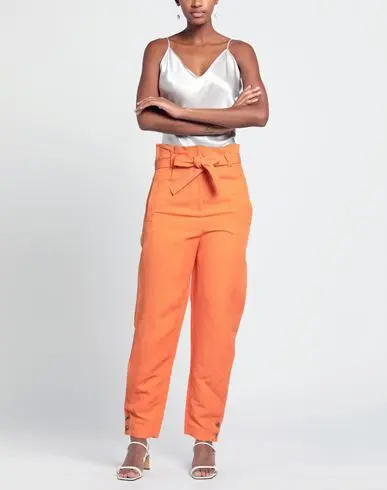 Alberta Ferretti Tapered Linen-silk Blend Pants - Orange