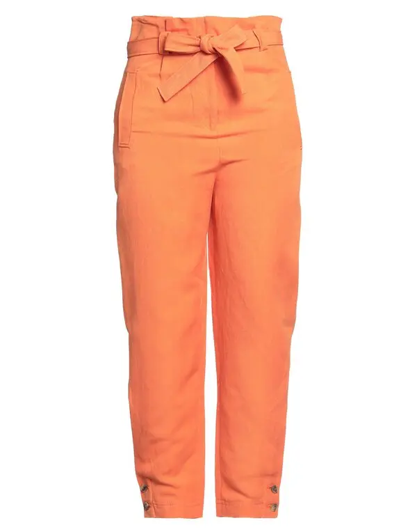 Alberta Ferretti Tapered Linen-silk Blend Pants - Orange