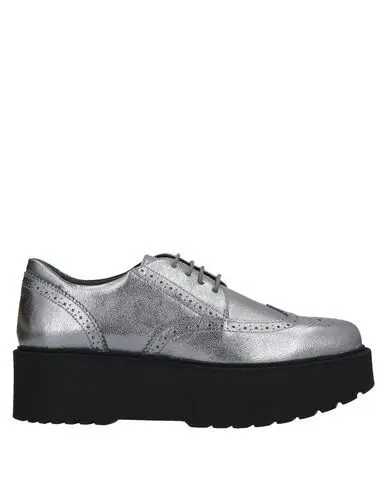 Hogan Leather Lace-up Platform Shoes - Silver
