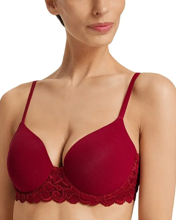 Hanro Luxury Moments T-shirt Bra - Red Dahlia