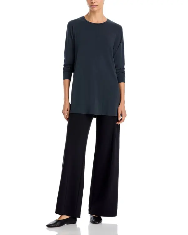 Eileen Fisher Crewneck Tunic Tee - Graphite