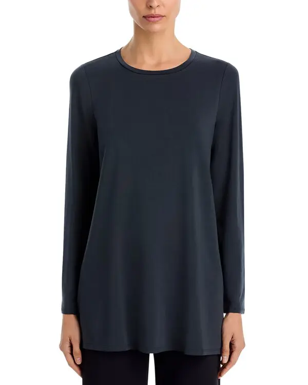 Eileen Fisher Crewneck Tunic Tee - Graphite