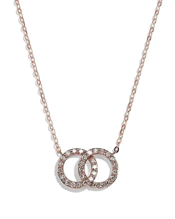 Bloomingdale'S Diamond Double O Pendant Necklace In 14k - Rose Gold