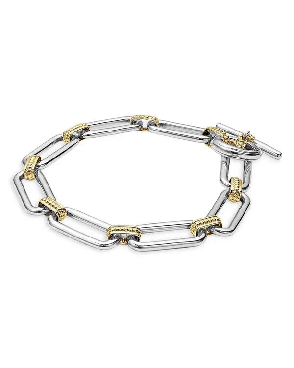 Lagos Signature Caviar Large Link Toggle Bracelet - Silver/gold