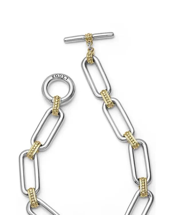 Lagos Signature Caviar Large Link Toggle Bracelet - Silver/gold