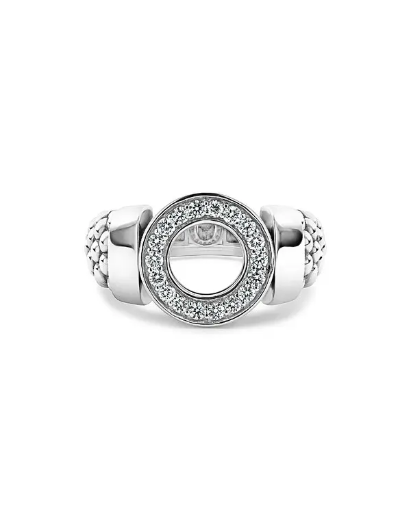 Lagos Sterling Caviar Spark Diamond Circle Bead Ring - Silver
