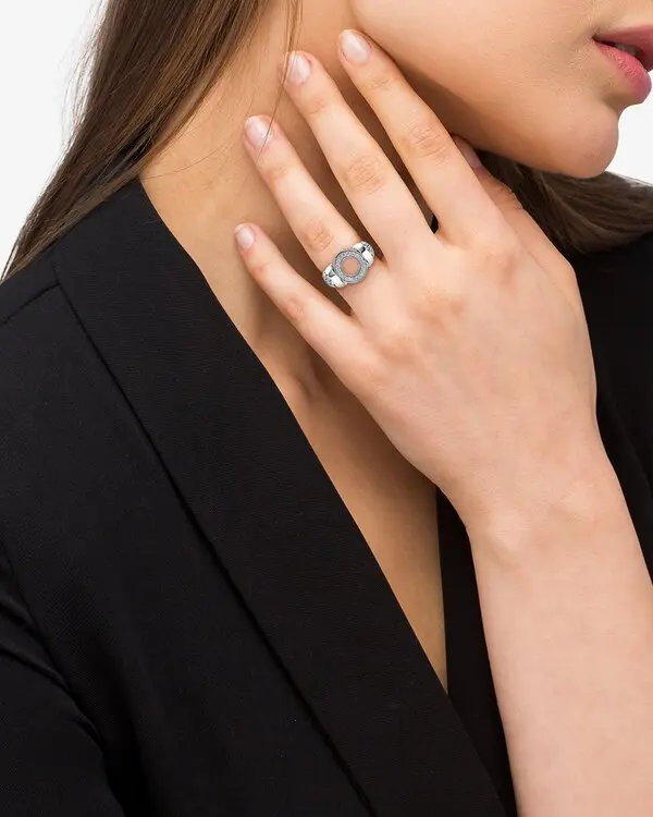 Lagos Sterling Caviar Spark Diamond Circle Bead Ring