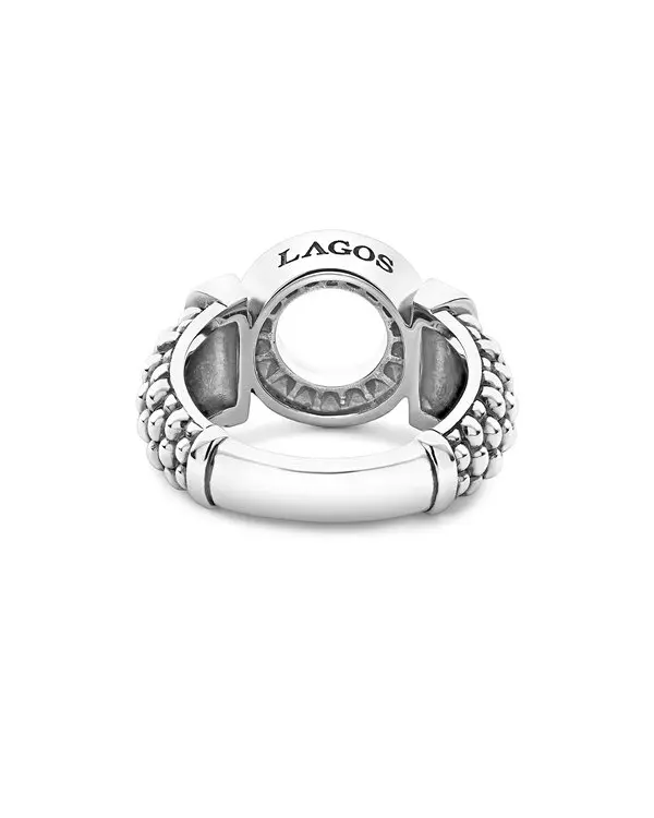 Lagos Sterling Caviar Spark Diamond Circle Bead Ring