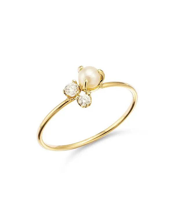 Zoe Chicco 14k Yellow Pearl And Diamond Ring - Gold