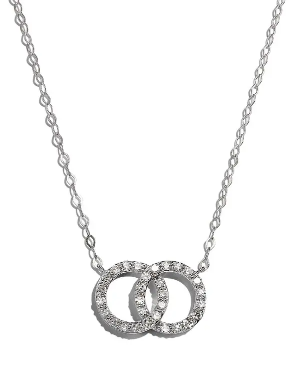Bloomingdale'S Diamond Double O Pendant Necklace - White