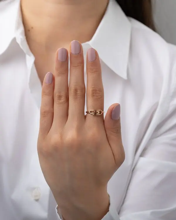 ZOE LEV 14k Yellow Paperclip Ring