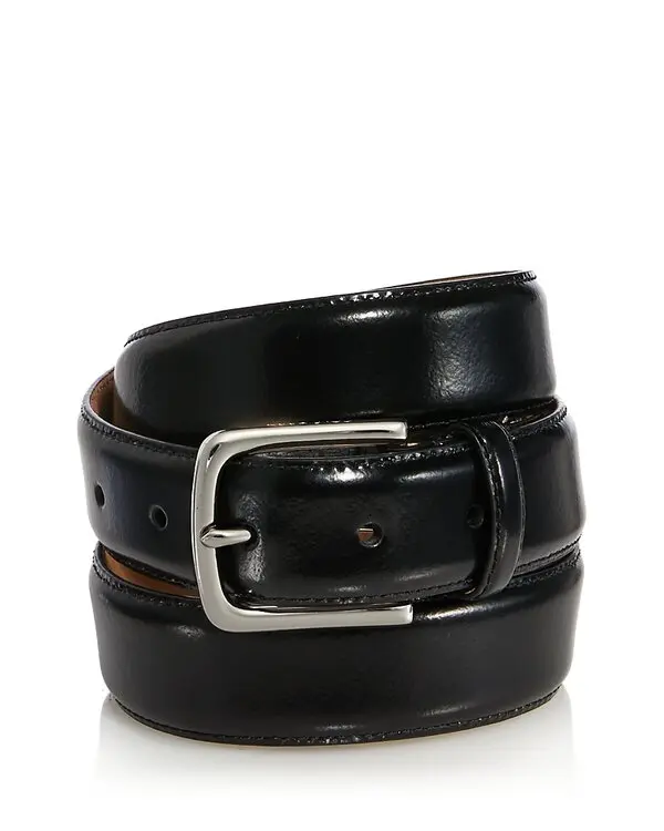 Cole Haan Spazzolato Leather Dress Belt - Black