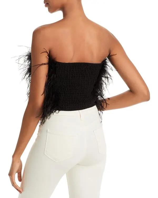 LUCY PARIS Milly Feather Top - Black