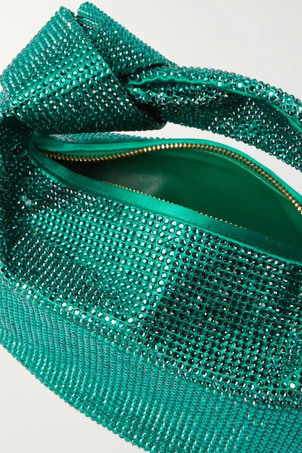 Bottega Veneta Jodie Mini Crystal-embellished Knotted Satin Tote