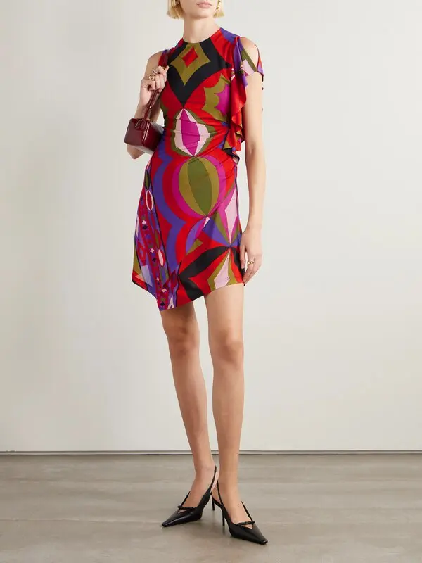 Emilio Pucci Printed Jersey Mini Dress - Multi