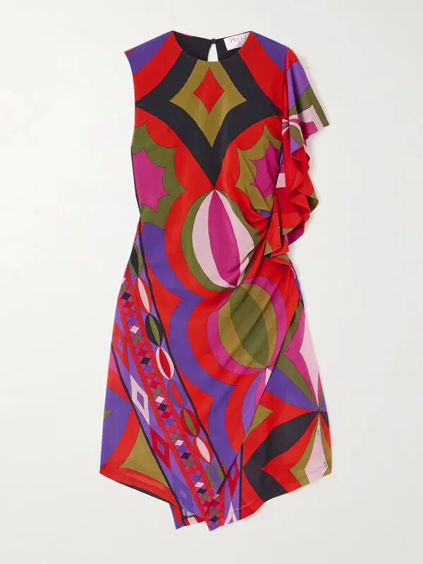 Emilio Pucci Printed Jersey Mini Dress - Multi