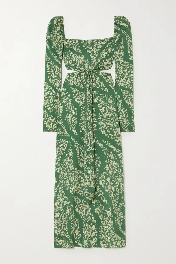 slim fit dress slacks Red Artisanal Cut-Out Embroidered Euroflax  Premium Linen Maxi Dress main image 1