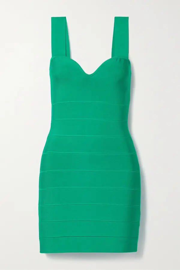 Herve Leger Net Sustain Icon Recycled-bandage Mini Dress