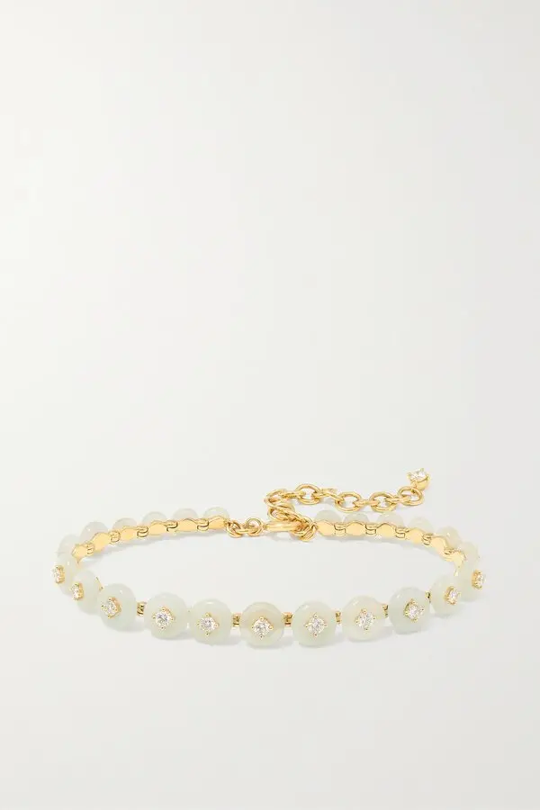 Fernando Jorge Surrounding Aquamarine And Diamond Bracelet - Gold