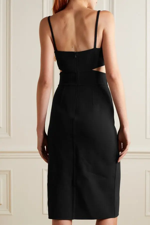 Michael Kors Cutout Wool-blend Midi Dress