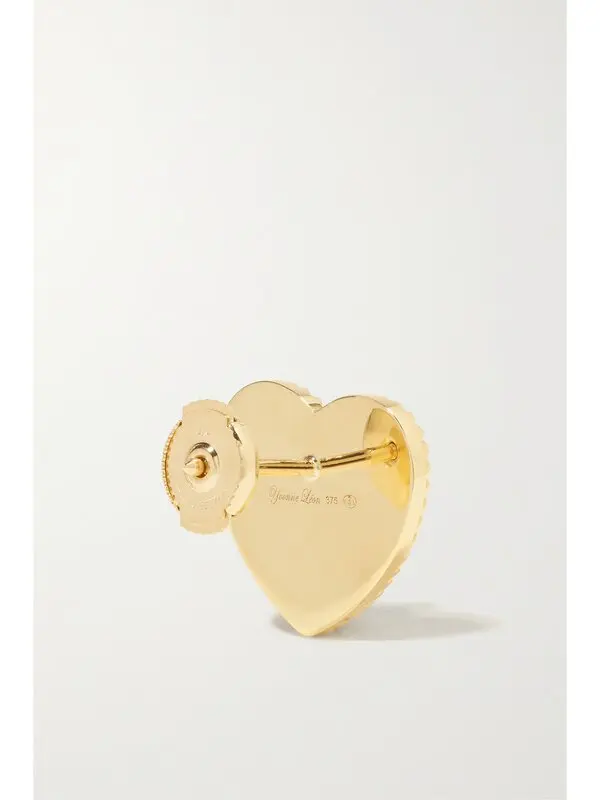 Yvonne Léon 9-karat Mother-of-pearl And Diamond Heart Earrings - White