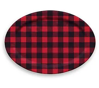 TARHONG Melamine Buffalo Check Oval Platter - One-color