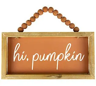 NORTHLIGHT Hi Pumpkin Autumn Harvest Wall Sign - One-color