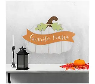 NORTHLIGHT Wooden Pumpkin Shaped Wall Decoratio - One-color