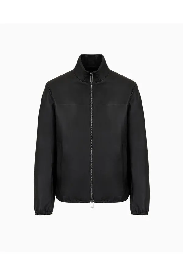Emporio Armani Semi-aniline Nappa Lambskin Blouson - Black
